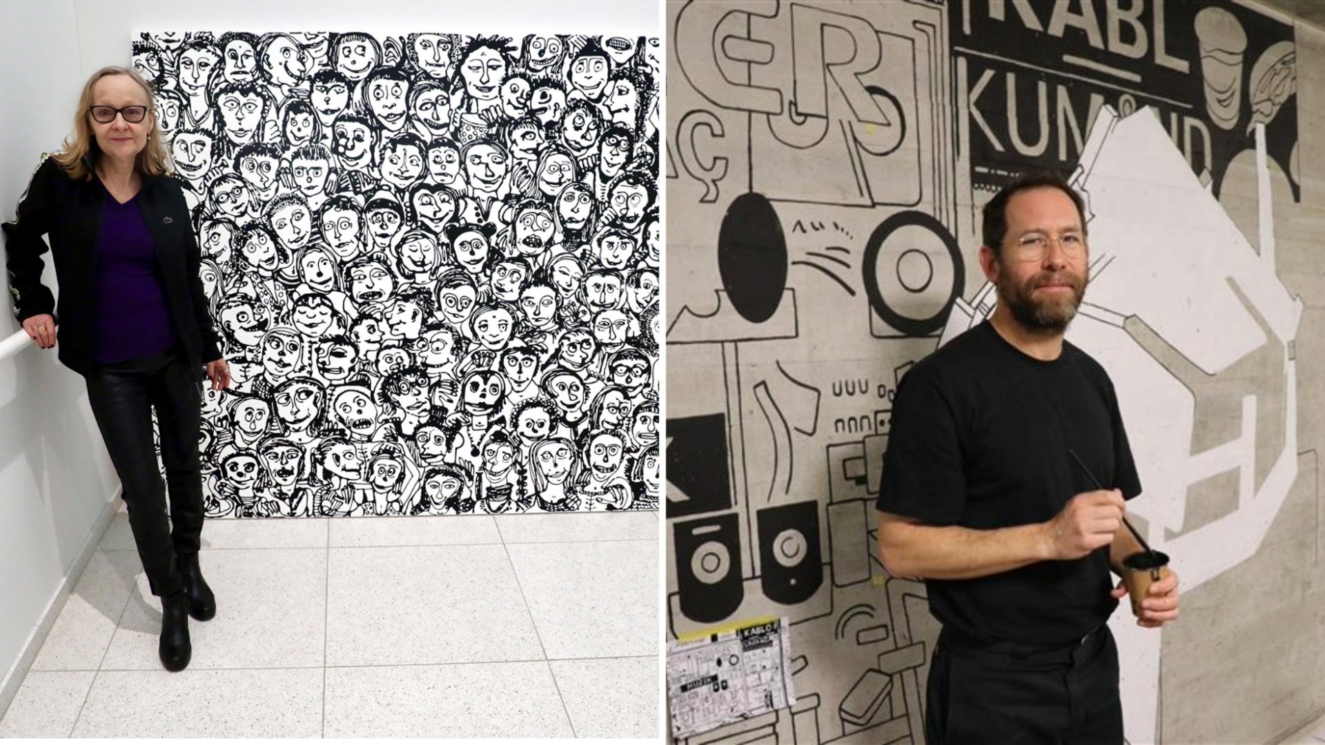 Wandgemälde im Comicstil und Wimmelbild: Zwei neue Kunstwerke an der HSG